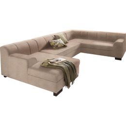 Wohnlandschaft Home Affaire, B:320cm H:77cm T:90cm, beige, Luxus-Microfaser (100% Polyester);Microfaser PRIMABELLE (100% Polyester);Microfaser in