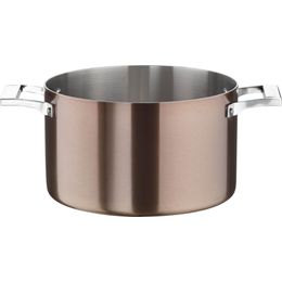 Pinti Inox PINTINOX Fleischtopf "Century", &Oslash; 24cm + H&ouml;he 14cm, rosa, T&ouml;pfe, Boden und Seitenw&auml;nde komplett aus 3 Schicht Material, Induktion