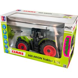 Jamara Kinder RC-Traktor "Claas Arion 660 1:16 2,4GHz", gr&uuml;n, B:17,8cm H:20,5cm T:31cm, Fernlenkfahrzeuge