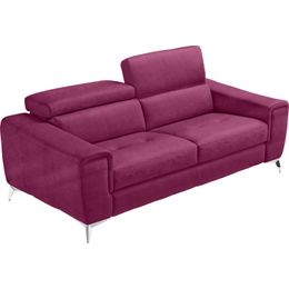 Schlafsofa Egoitaliano, B:233cm H:100cm T:106cm, pink, Luxus-Microfaser, Wohnzimmer, Sofas, "Francine Designsofa, Loungesofa mit Dauerschlaffunktion,