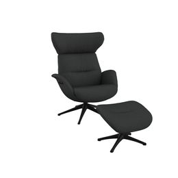 Relaxsessel FLEXLUX, B:90cm H:107cm T:89cm, grau, 100% Polyester, Wohnzimmer, Sessel, "Fernsehsessel More, ergonomisch, drehbar, robuster Fu&szlig;,