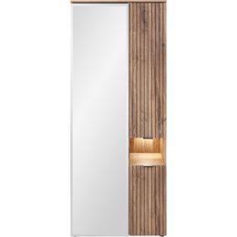 Garderobenschrank Innostyle, B:82cm H:204cm T:38cm, grau, Holzwerkstoff, MDF, Flur, Schränke, "LINEA Garderoben Set,besteht aus 5 Typen, 266x204x38cm