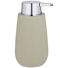 Seifenspender Wenko, grau, Keramik, Badezimmer, Dosierspender, "Badi", Beige Keramik, 320 ml
