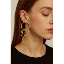 Damen Paar Ohrstecker "Infinity Loops", gold, Collezione Alessandro, Messing, Ohrringe
