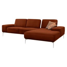 Ecksofa W.Schillig, B:299cm H:88cm T:178cm, orange, Longlife Xtra-Leder Z73: Naturwalkleder der Luxusklasse aus den erlesensten Rohh&auml;uten. Hautst&auml;rke