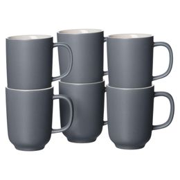 Ritzenhoff & Breker Becher "Kaffeebecher Jasper 285 ml 6er Set", grau, RITZENHOFF & BREKER, Trinkgefäße