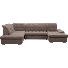 Wohnlandschaft WERK2, B:332cm H:105cm T:217cm, braun, 92% Polyester, 8% Nylon, Sofas, "Kordula-New Multifunktion Couch, Breite 332cm, U-Form", Sofa