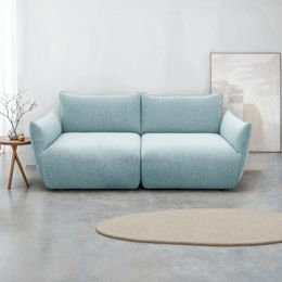 Big-Sofa DOMO collection, B:194cm H:79cm T:102cm, blau, 100% Polyester, Sofas, "Bristol in 2 Breiten, Taschenfederkern f&uuml;r hohen Sitzkomfort", Breite
