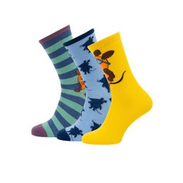 KOAA M&auml;dchen Socken "Maus", Gr. 35, bunt, Baumwolle, mehrfarbig, Socken, 3er-Pack mit buntem Design