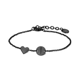 Damen Armband "Schmuck Edelstahl Together Today Everyday Herz", 21cm, Edelstahl, schwarz, Liebeskind Berlin, Edelstahl, Armbänder