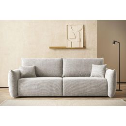 3-Sitzer Home Affaire, B:240cm H:88cm T:108cm, grau, Sofas, "MAVAS Schlafsofa mit Bettkasten", ca.240/108cm (Liegefläche 212/145 cm), Cord, Chenille,