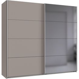 Schwebet&uuml;renschrank wimex, B:225cm H:210cm T:65cm, grau, Schr&auml;nke, "Ernie Kleiderschrank mit Spiegel, Made in Germany TOPSELLER", Schlafzimmerschrank