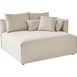 Ottomane OTTO HOME, B:138cm H:86cm T:128cm, beige, 60% Baumwolle/40% Leinen, Sofas, "Nöre", kurzes Lounge-Modul - zum Zusammenstellen, Breite 138 cm,
