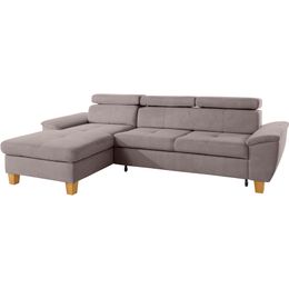Ecksofa, B:280cm H:79cm T:167cm, grau, exxpo - SOFA FASHION, Luxus-Microfaser Vintageoptik (100% Polyester);Webvelours (92% Polyester, 8% Nylon),