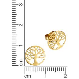 Firetti Damen Paar Ohrstecker "Schmuck Geschenk Gold 333 Ohrschmuck Lebensbaum", 10mm, Gelbgold 333, gold, Gelbgold 333, Ohrringe