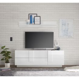 Lowboard Inosign, B:181cm H:63cm T:44cm, wei&szlig;, Wohnzimmer, Sideboards, "Jupiter, Breite 181 cm, TV-Board 1 T&uuml;r - Soft Closing, 2 Schubk&auml;sten",