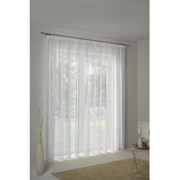 Gardine WIRTH, B:450cm H:225cm, wei&szlig;, Polyester, Wohnzimmer, Gardinen, "3163 III"