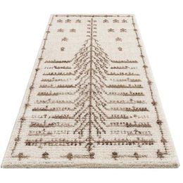 Teppich Carpet City, B:80cm H:10mm L:150cm, beige, Polyester, Wohnzimmer, Teppiche, "April 2308", L&auml;ufer, weich durch Microfaser, Boho Ethno Look,