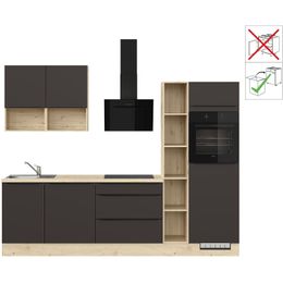 K&uuml;che IMPULS K&Uuml;CHEN, B:280cm H:206,2cm T:60cm, grau, Komplettk&uuml;chen-Sets, ""Madrid", Ausrichtung w&auml;hlbar, Schubk&auml;sten mit Soft-Close", vormontiert,