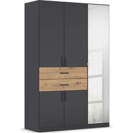 Dreht&uuml;renschrank Rauch, B:136cm H:210cm T:54cm, grau, Holzwerkstoff, Schr&auml;nke, "Maika", mit Spiegel, 2 Schubladen, in verschiedenen Breiten, H&ouml;hen