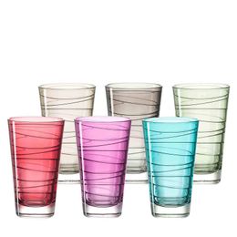 Leonardo Glas "Trinkgläser Vario 200 ml 6er Set", bunt, Trinkgefäße