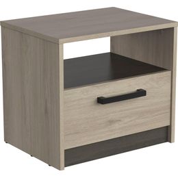 Nachttisch Demeyere Group, B:46cm H:41cm T:34,7cm, braun, Schlafzimmer, Tische, "Watson", Nachttisch mit 1 Schublade