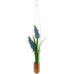 Kunstblume Creativ green, B:4cm H:35cm, lila, Kunststoff, Kunstpflanzen, "Muscari in H&auml;ngevase"