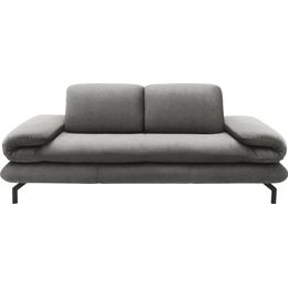 2-Sitzer, B:224cm H:83cm T:98cm, grau, LOOKS by Wolfgang Joop, 100% Polyester, Sofas, "LOOKS by Wolfgang Joop 2-Sitzer-Sofa >>LOOKS XIII<<",