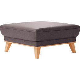 Sit & More Polsterhocker SIT & MORE, B:90cm H:46cm T:90cm, grau, 100% PES, Hocker, "Lavida", Mit elegantem Holzrahmen