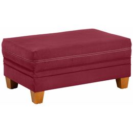 Hocker Home Affaire, B:99cm H:45cm T:65cm, rot, Luxus-Microfaser mit Druck (100% Polyester);Luxus-Microfaser in Lederoptik (100%