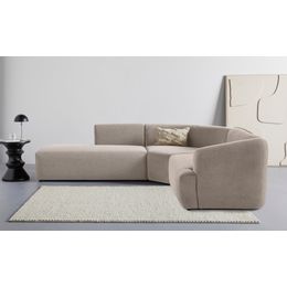Ecksofa, B:211cm H:74cm T:267cm, beige, LeGer Home by Lena Gercke, 100% Polyester, Wohnzimmer, Sofas, "LYZA L-Form links/rechts, Modularsofa, Ma&szlig;e