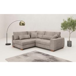 Ecksofa MR. COUCH, B:227cm H:68cm T:190cm, grau, Dolce (100% Polyester), Wohnzimmer, Sofas, "Hilla L-Form, bis 140 kg belastbar", mit