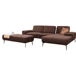 Ecksofa W.Schillig, B:319cm H:88cm T:178cm, braun, Longlife Xtra-Leder Z73: Naturwalkleder der Luxusklasse aus den erlesensten Rohh&auml;uten. Hautst&auml;rke
