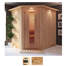 Karibu Sauna "Laila", ohne Ofen, (ohne Ofen), beige, Saunen, ohne Ofen