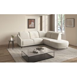 Sit & More Ecksofa SIT & MORE, B:258cm H:93cm T:249cm, beige, 100% Polyester, Wohnzimmer, Sofas, "Blues L-Form", wahlweise mit Klapptisch und USB