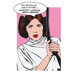 Komar Bild "Star Wars Classic Comic Quote Leia", B/H/T: 30cm x 40cm, Star Wars, 1 Stk., bunt, Wohnzimmer, Bilder, Wandbild zur Dekoration im