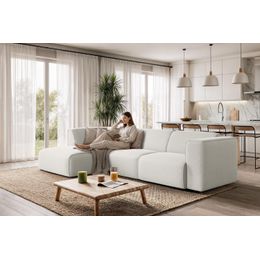 Ecksofa OTTO HOME, B:295cm H:70cm T:162cm, beige, Struktur fein (100% Polyester);Samtoptik (100% Polyester);Samtcord (92% Polyester, 8% Polyamid),
