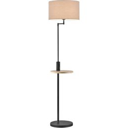 Trio LEUCHTEN Stehlampe "Claas", 1, Ø 40cm H: 160cm, 1 Stk., schwarz, Wohnzimmer, Leuchten, schwenkbar, USB Anschluss mit Ladefunktion, Leuchtmittel