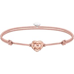 Thomas Sabo Damen Armband "Karma Secret mit Herz Bead", 27, Silber 925 (Sterlingsilber) Textil, bunt, Silber 925 (Sterlingsilber), Textil, Armbänder