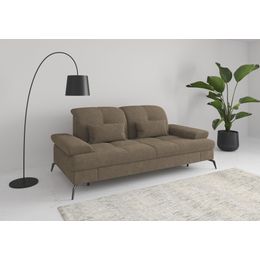 Sit & More 2,5-Sitzer SIT & MORE, B:202cm H:90cm T:122cm, braun, 100% Polyester, Sofas, "Amica, inkl. Sitztiefenverstellung und Armteilverstellung", wahlweise