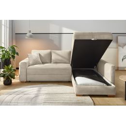 Jockenh&ouml;fer Ecksofa, B:257cm T:105cm, grau, JOCKENH&Ouml;FER GRUPPE, Korpus: 100% Polyester;Kissen: 100% Polyester, Wohnzimmer, Sofas, "Sunset, Dauerschlafsofa mit",