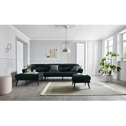 Ecksofa OTTO HOME, B:302cm H:86cm T:178cm, grün, Samtoptik (100% Polyester);Luxus-Microfaser weich (100% Polyester);Struktur (100%