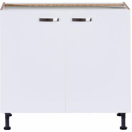 Unterschrank KOCHSTATION, B:90cm H:87cm T:58,4cm, wei&szlig;, K&uuml;che, Schr&auml;nke, "KS-Cara", Breite 90 cm