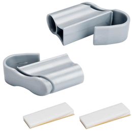 Klemmtr&auml;ger Liedeco, silber, Kunststoff, Sichtschutzbefestigungen, f&uuml;r Cafehausstangen &Oslash; 12 mm
