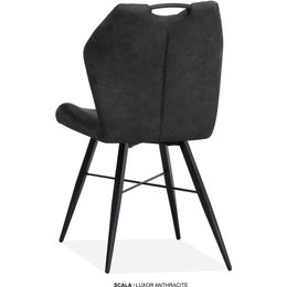 Esszimmerstuhl OMG DESIGN, B:51cm H:90,5cm T:61cm, grau, Polyester, St&uuml;hle, "Scala", Esszimmerstuhl, pflegeleichter Bezug