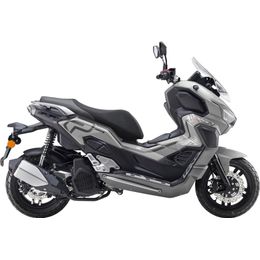 PRIKE Motorroller "PRIKE XDV 125, E5+, Adventure, ADV Roller", ohne Topcase, 95 km/h, grau, Motorroller, ABS, Windschutz, Heizgriffe, USB, EFI,