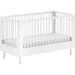 Babybett Home Affaire, H:88cm L:144,4cm T:74cm, weiß, Massivholz, Babybetten, "Forrest, aus massiver Buche weiß lackiert, zeitloses Design", 3-fach