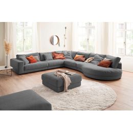 Ecksofa 3C CANDY, B:225cm H:86cm T:395cm, grau, 100% Polyester, Wohnzimmer, Sofas, "Enisa II, bequem und komfortabel, Mega Familiensofa, L-Form",