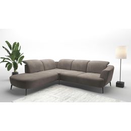 Sit & More Ecksofa SIT & MORE, B:300cm H:87cm T:267cm, braun, 100% Polyester, Wohnzimmer, Sofas, "Zoe", ink.Sitztiefenverstellung, wahlweise mit