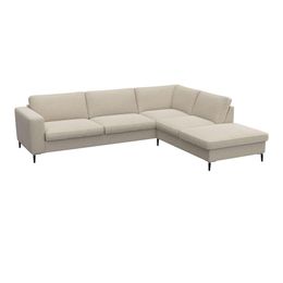 Ecksofa FLEXLUX, B:273cm H:85cm T:225cm, wei&szlig;, 100% Polyester, Wohnzimmer, Sofas, "Fiore, super Sitzkomfort durch Kaltschaum im Sitz, L-Form", breite